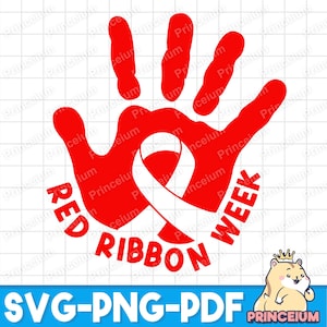 Red Ribbon Week, I Wear Red for Red Ribbon Drug-free SVG & Cricut ...