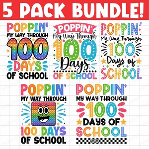 Poppin My Way Through 100 Days Bundle, 100 Day Svg, 100th Days of ...