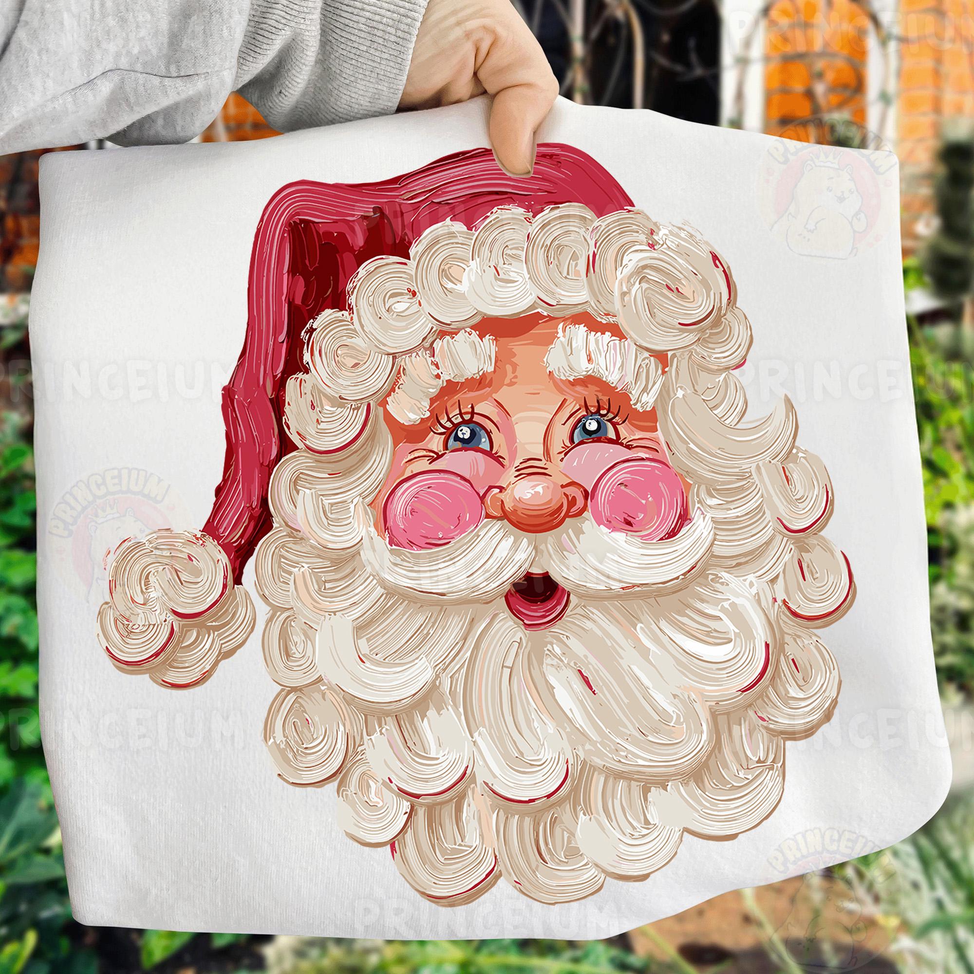 Vintage Santa Face PNG Retro Christmas Sublimation Design Jolly Holiday ...