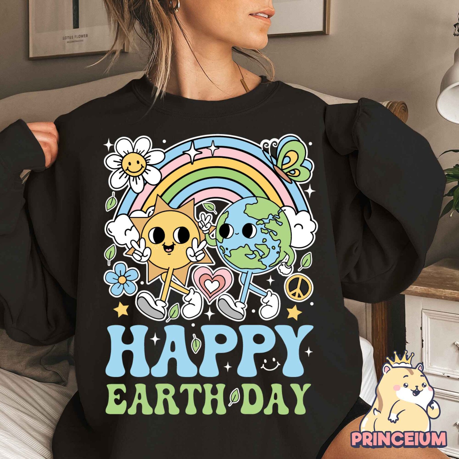 Earth Day Bundle PNG, Earth Day, Groovy Retro, Funny Earth PNG, Save ...