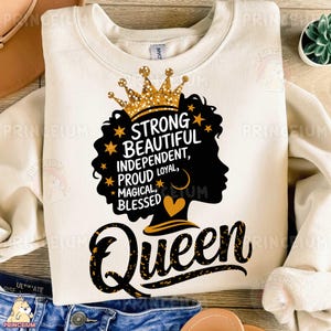Strong Beautiful Queen PNG, Afro Woman Silhouette Sublimation Design ...