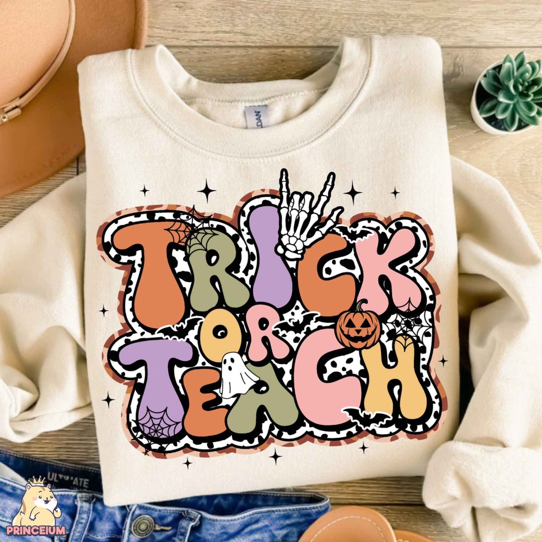 Trick or Teach Png, Teacher Halloween Png, Ghost Halloween Png, Spooky ...