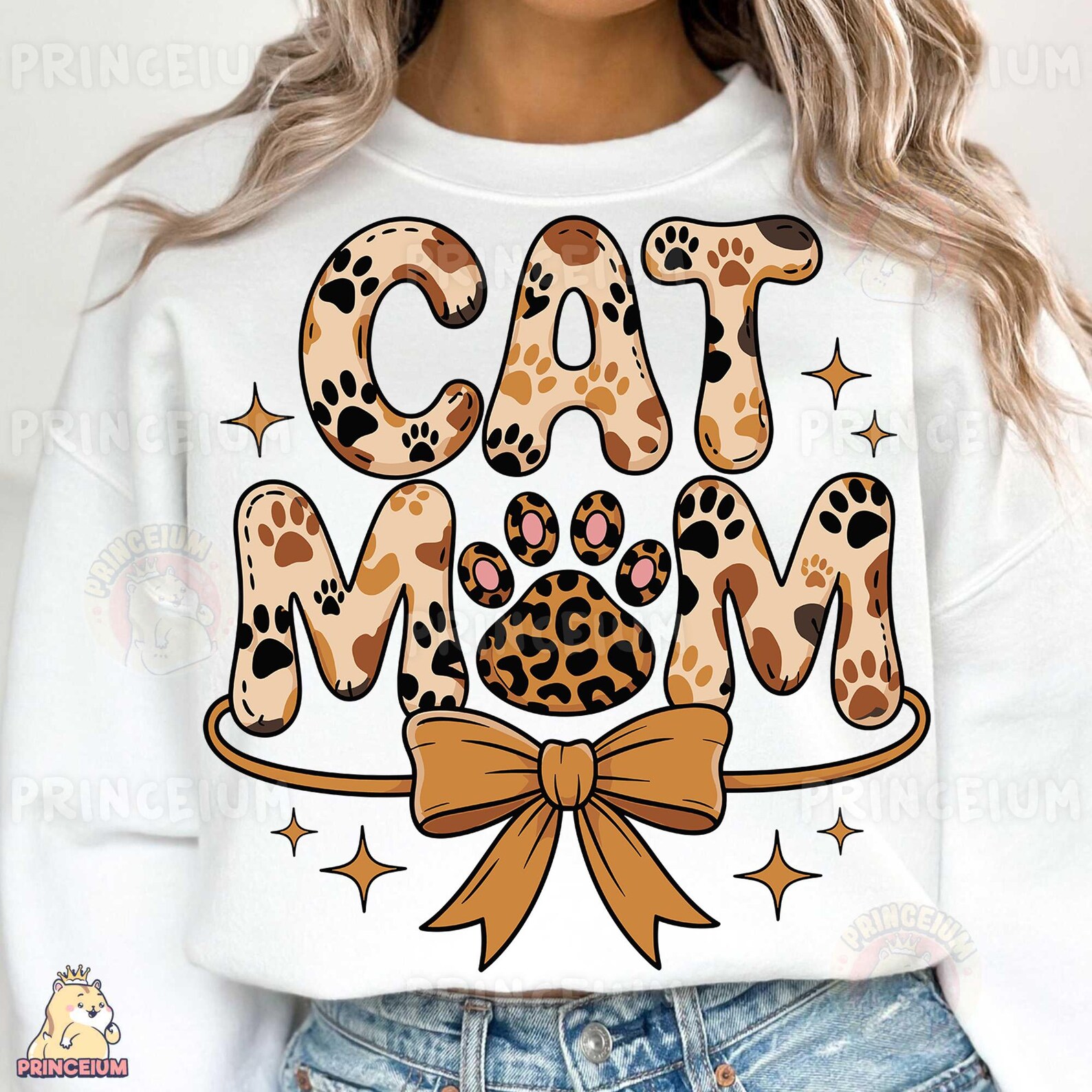 Cat Mom Sublimation Design, Leopard Print Paw PNG, Cute Animal Print ...
