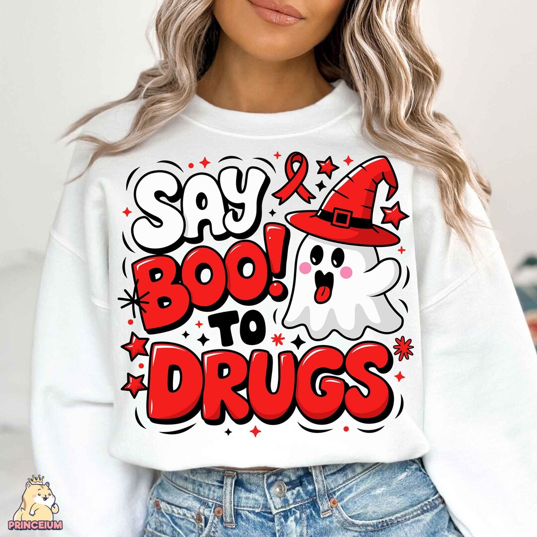 Say Boo to Drugs Png, Red Ribbon Week Png, Say No to Drugs, Drug-free ...
