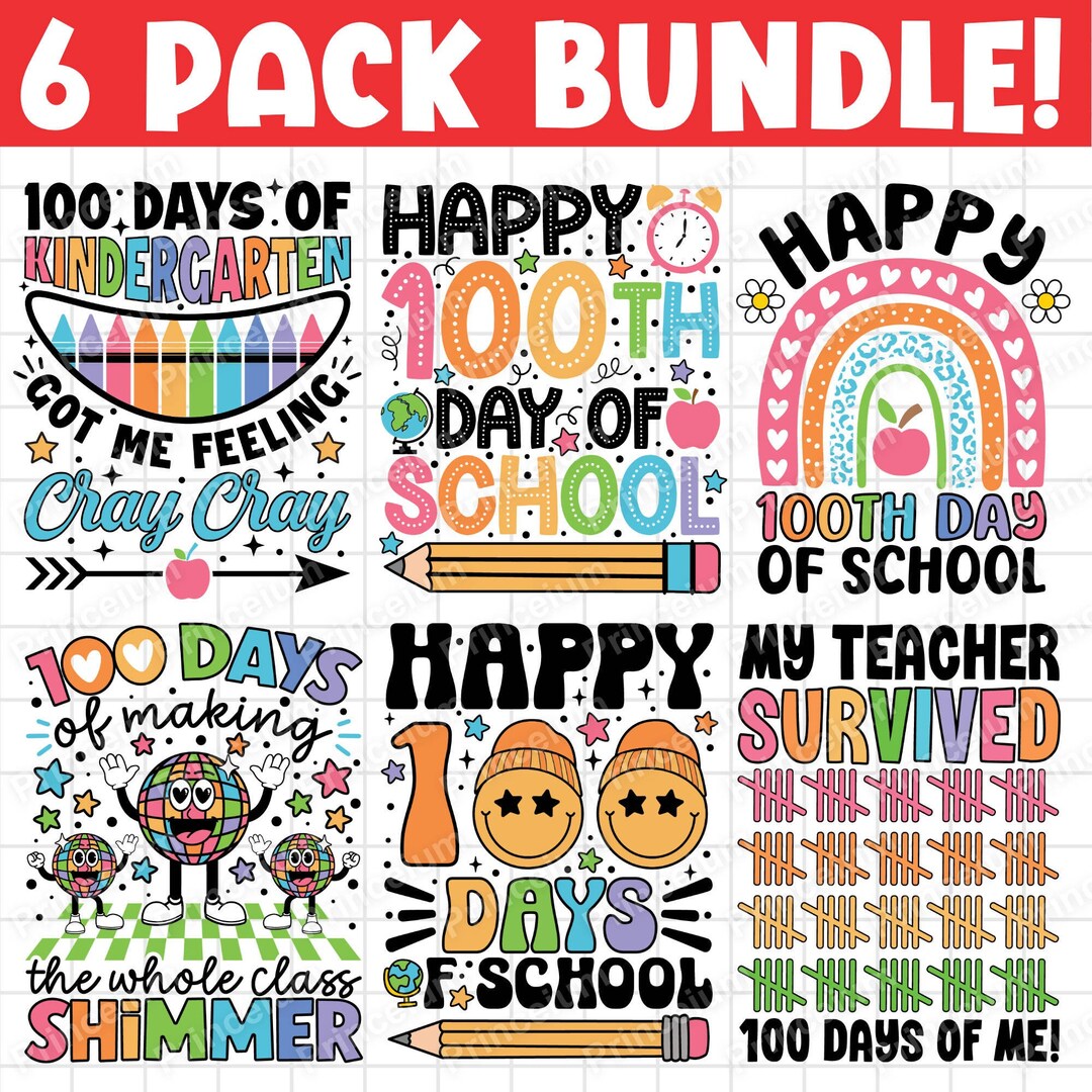 100 Days of School Bundle, Happy 100th Day of School, Happy 100th Day ...
