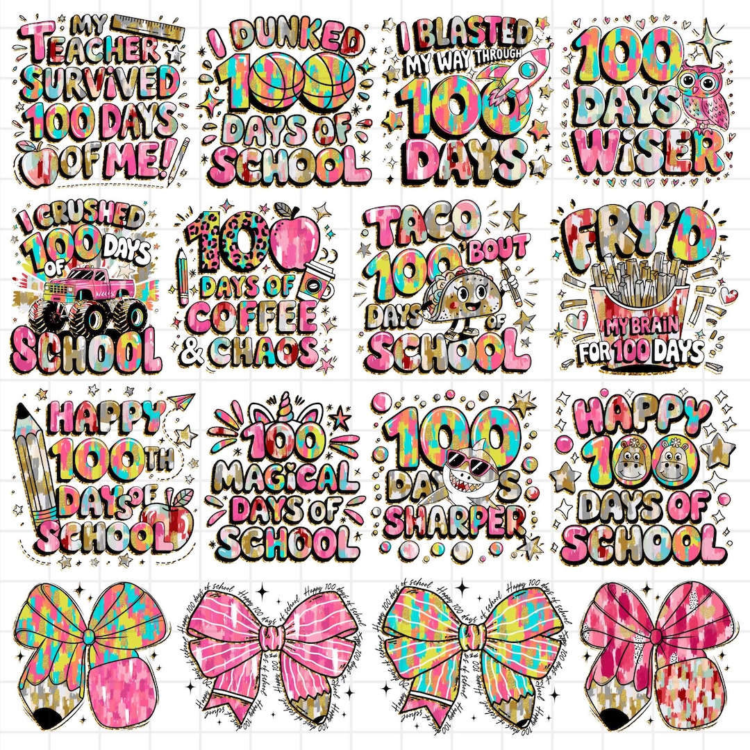 10+ Happy 100 Day of School Bundle, in My 100 Day of School Era 100th ...
