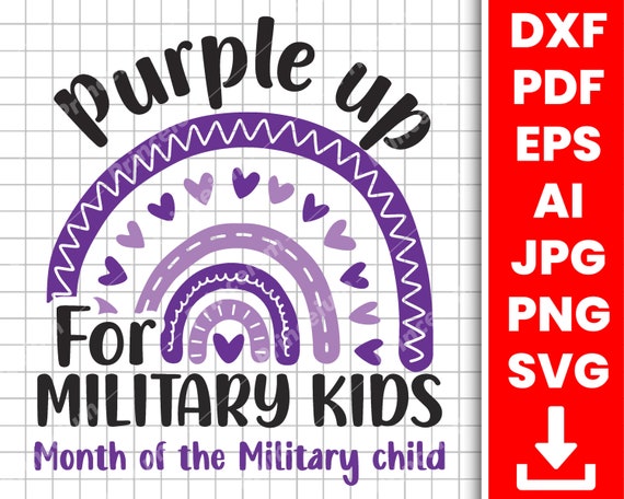 Purple up for Military Kids Month of the Military Child PNG | Etsy