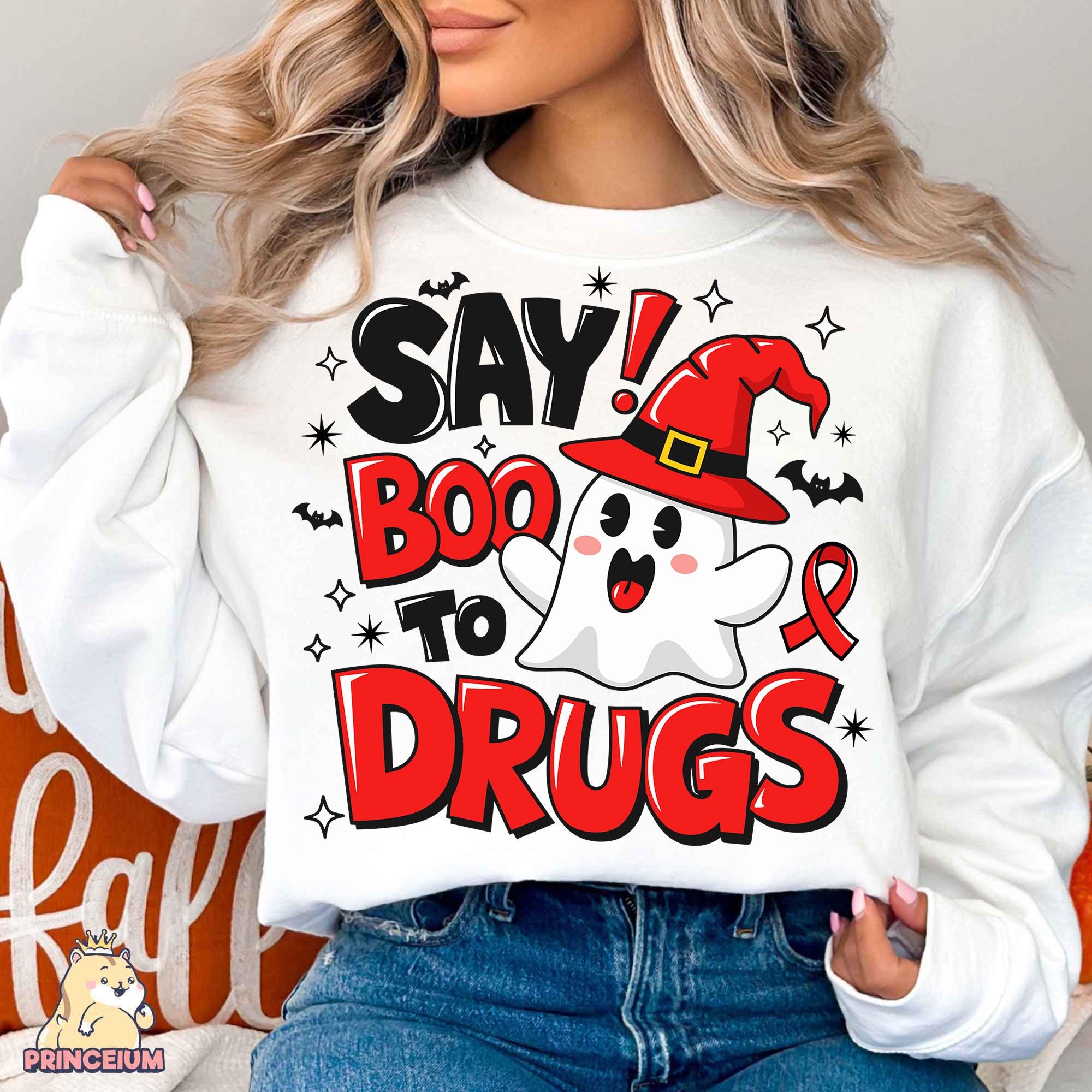 Say Boo to Drugs Png, Red Ribbon Week Png, Say No to Drugs, Drug-free ...