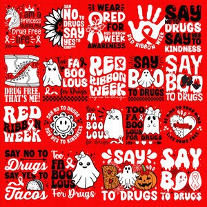 Red Ribbon Week SVG Bundle 80+ Designs, Say No to Drugs, Drug-free ...