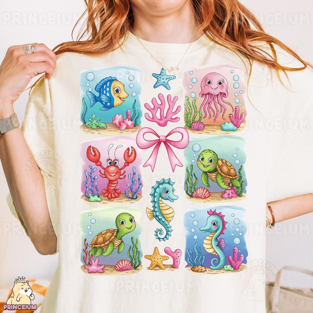 Cute Ocean Animals Sublimation Design, Under the Sea Digital File ...