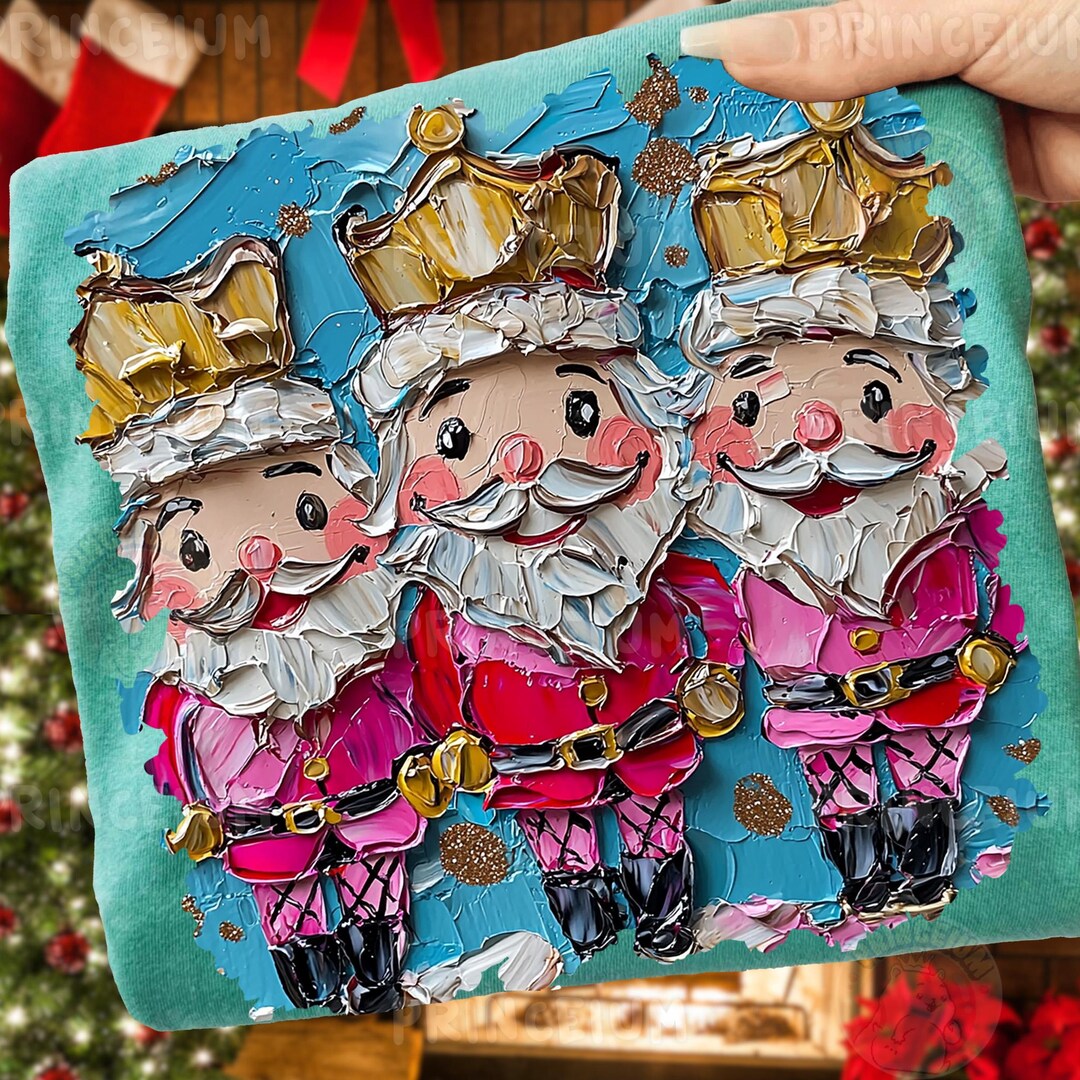 Three Kings Santa PNG Trio Christmas Santa Art Pink Holiday Clipart ...