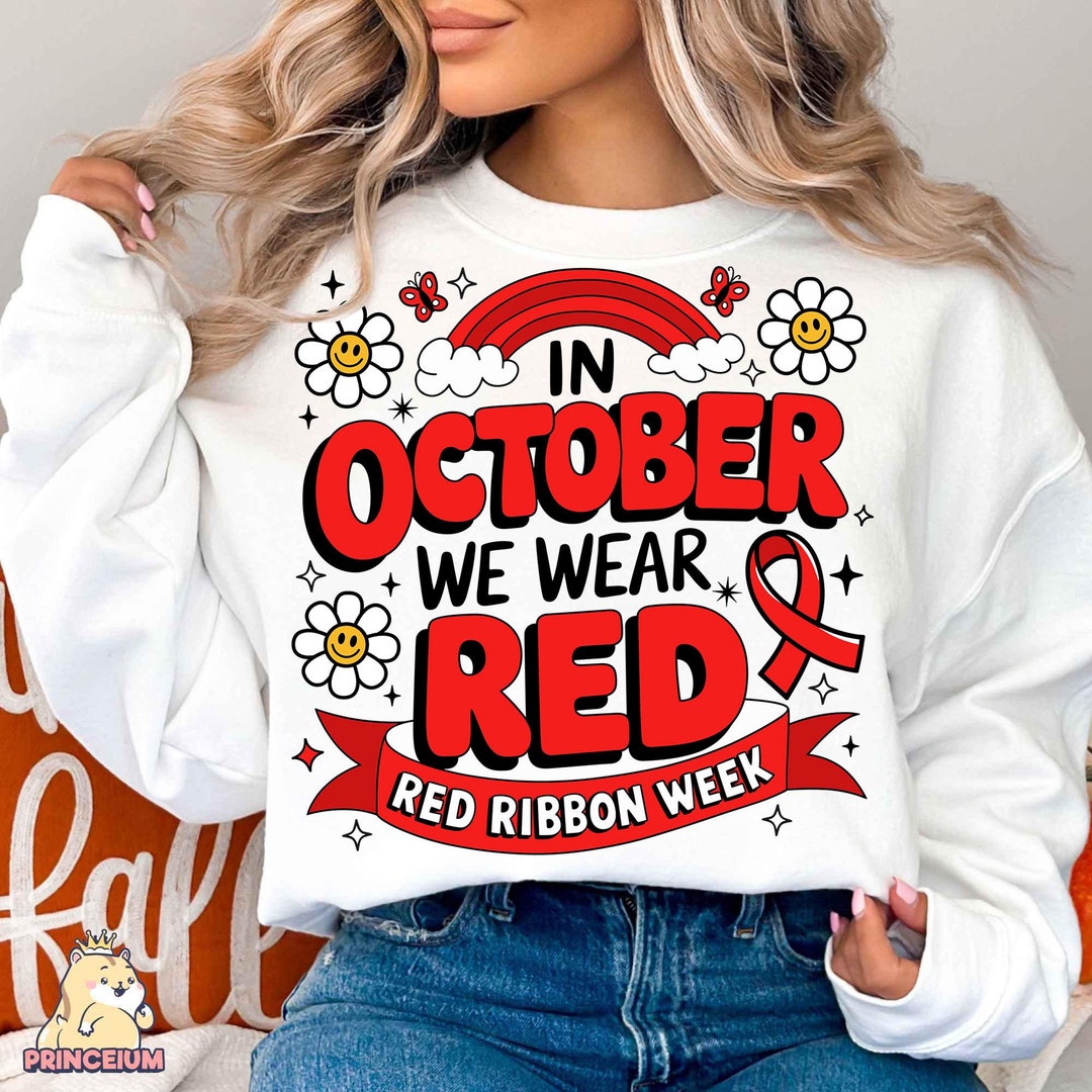 In October We Wear Red Ribbon Week, Red Ribbon Week Png, Say No to ...
