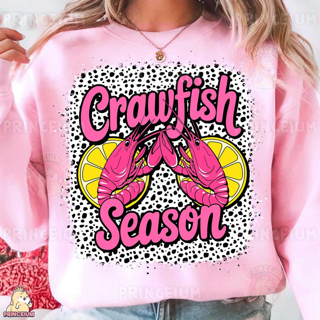Pink Crawfish Season Png, Crawfish Png, Crawfish Preppy Png, Crawfish ...