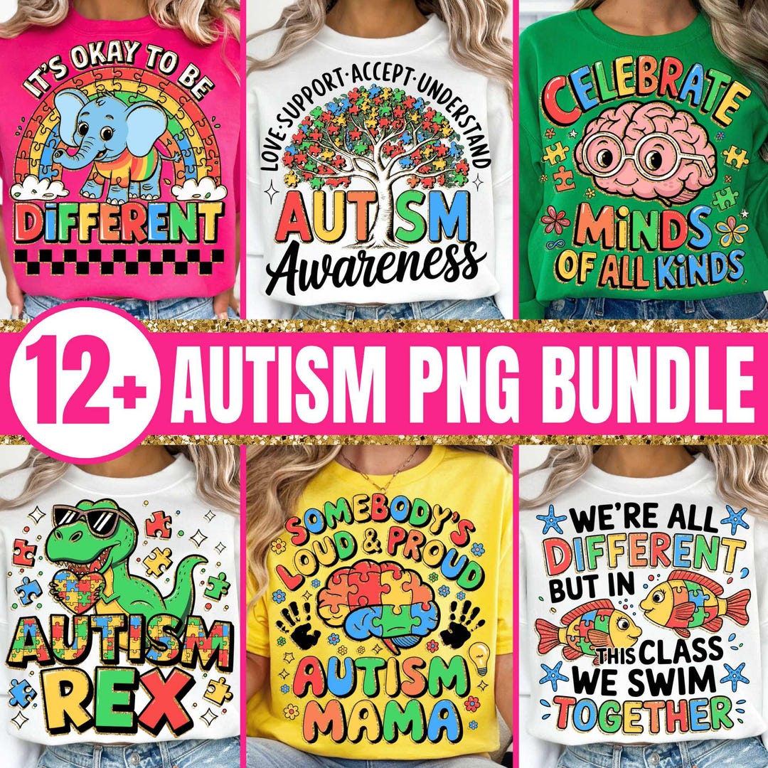 Autism Awareness Bundle Png, Reto Autism Bow Png, Autism Advocate Png ...