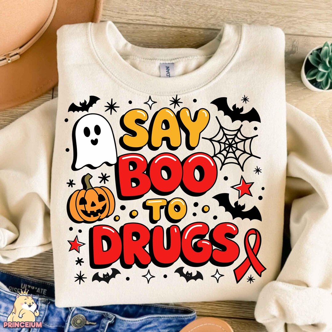 Say Boo to Drugs Png, in October We Wear, Red Ribbon Week Png, Drug ...