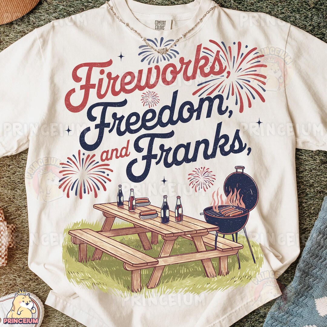 Fireworks Freedom and Franks PNG 4th of July Sublimation Design Digital ...