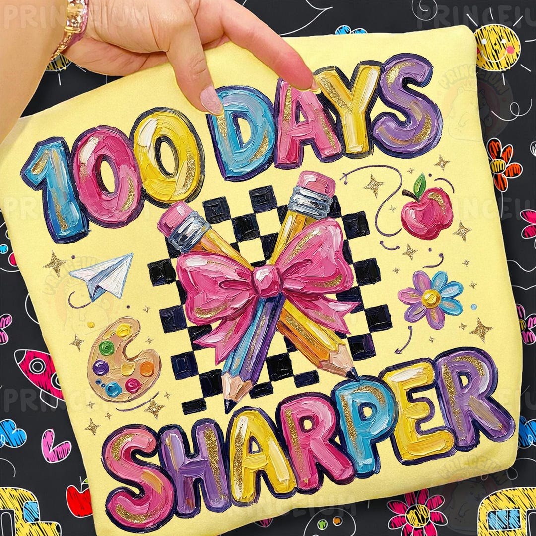100 Days Sharper PNG, Hand Painted Oil Paint Brushstroke, Pencil Bow ...