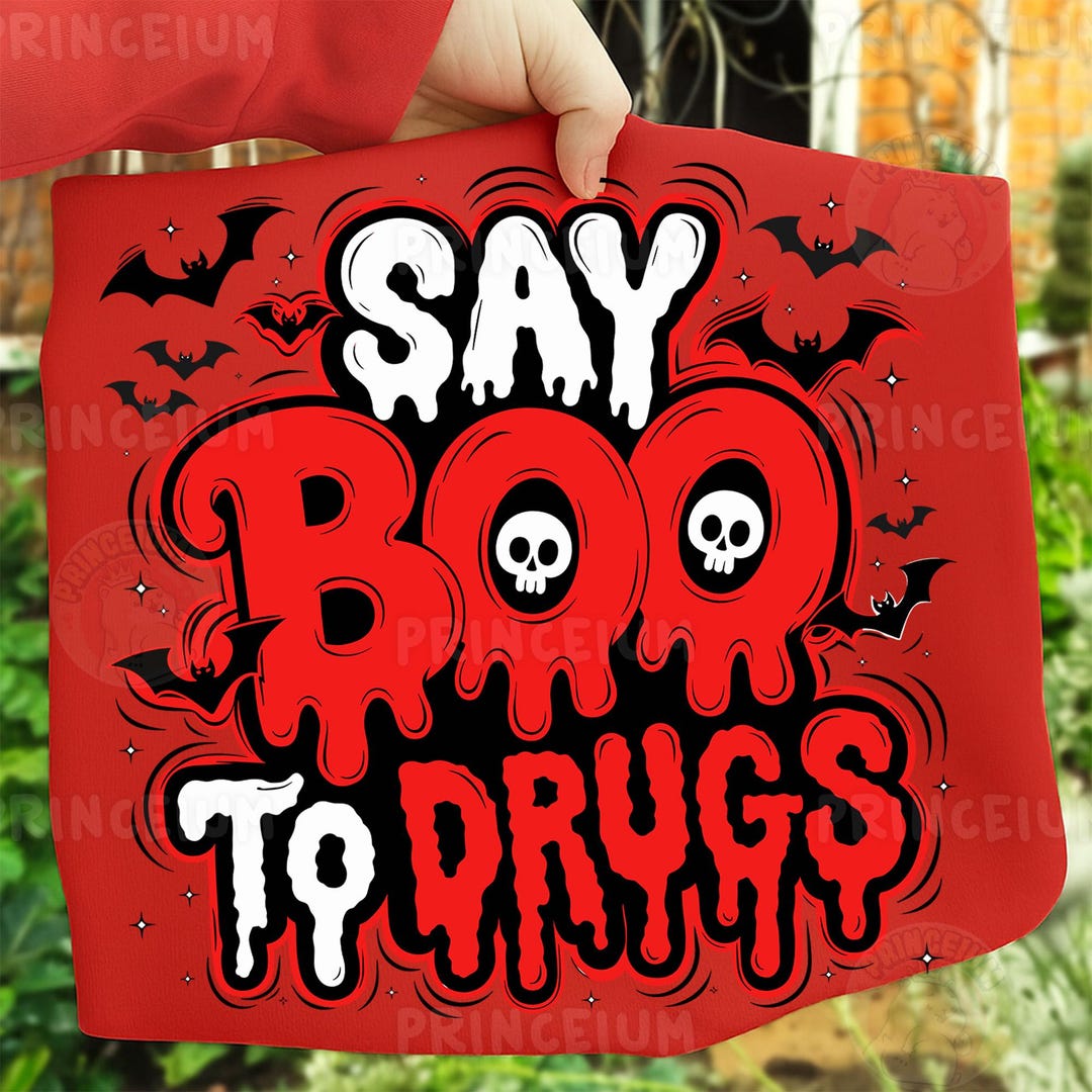 Say Boo to Drugs PNG Red Ribbon Week Sublimation Design Spooky ...