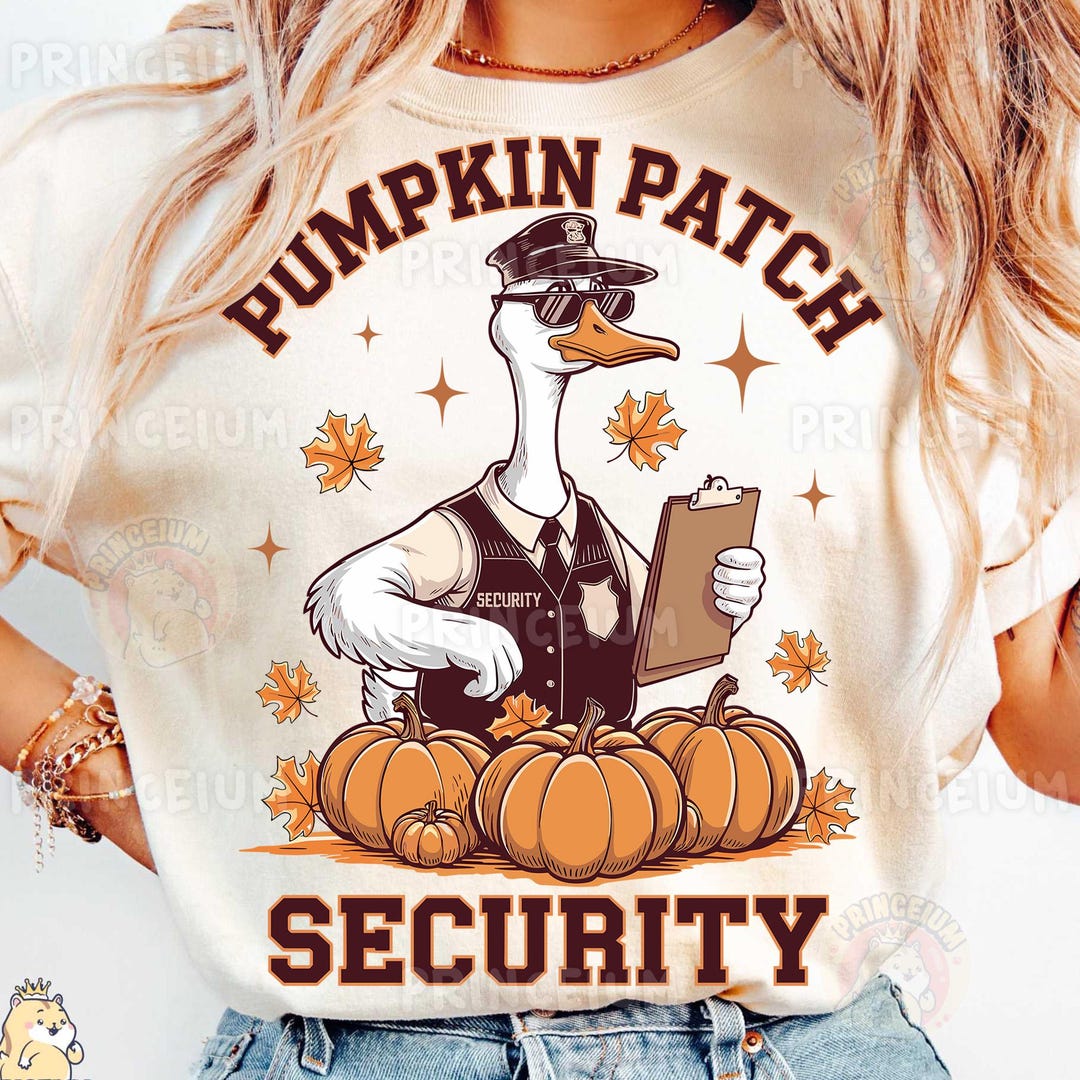 Pumpkin Patch Security PNG Goose Sublimation Design Halloween Guard ...