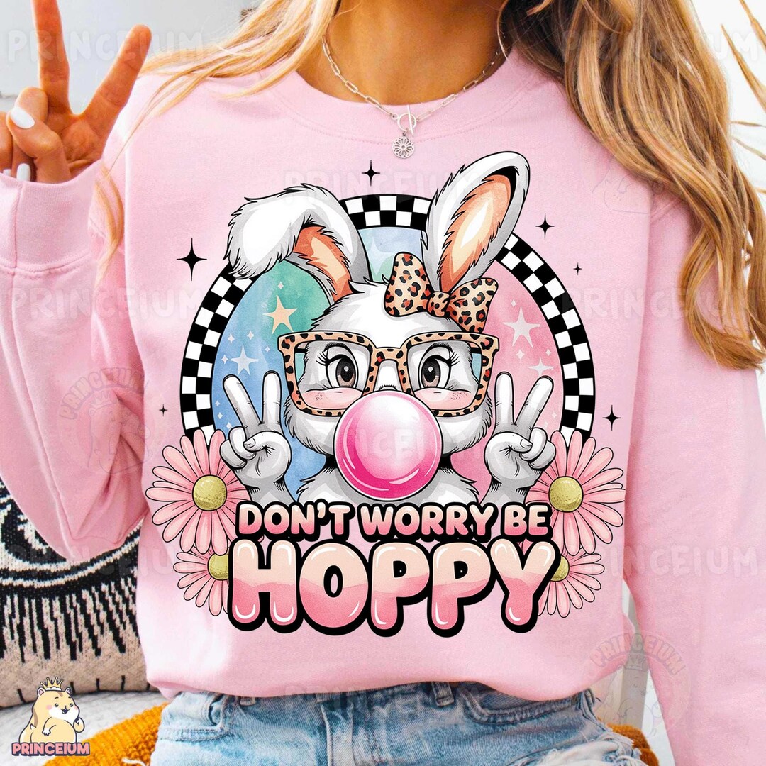 Dont Worry Be Hoppy Png, Easter Png, Cute Easter Png, Retro Easter Png, Easter Shirt Png, Happy ...