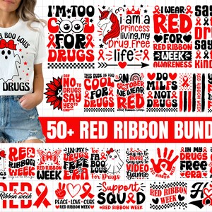 Red Ribbon Week SVG Bundle 50+ Designs, Say No to Drugs, Drug-free ...