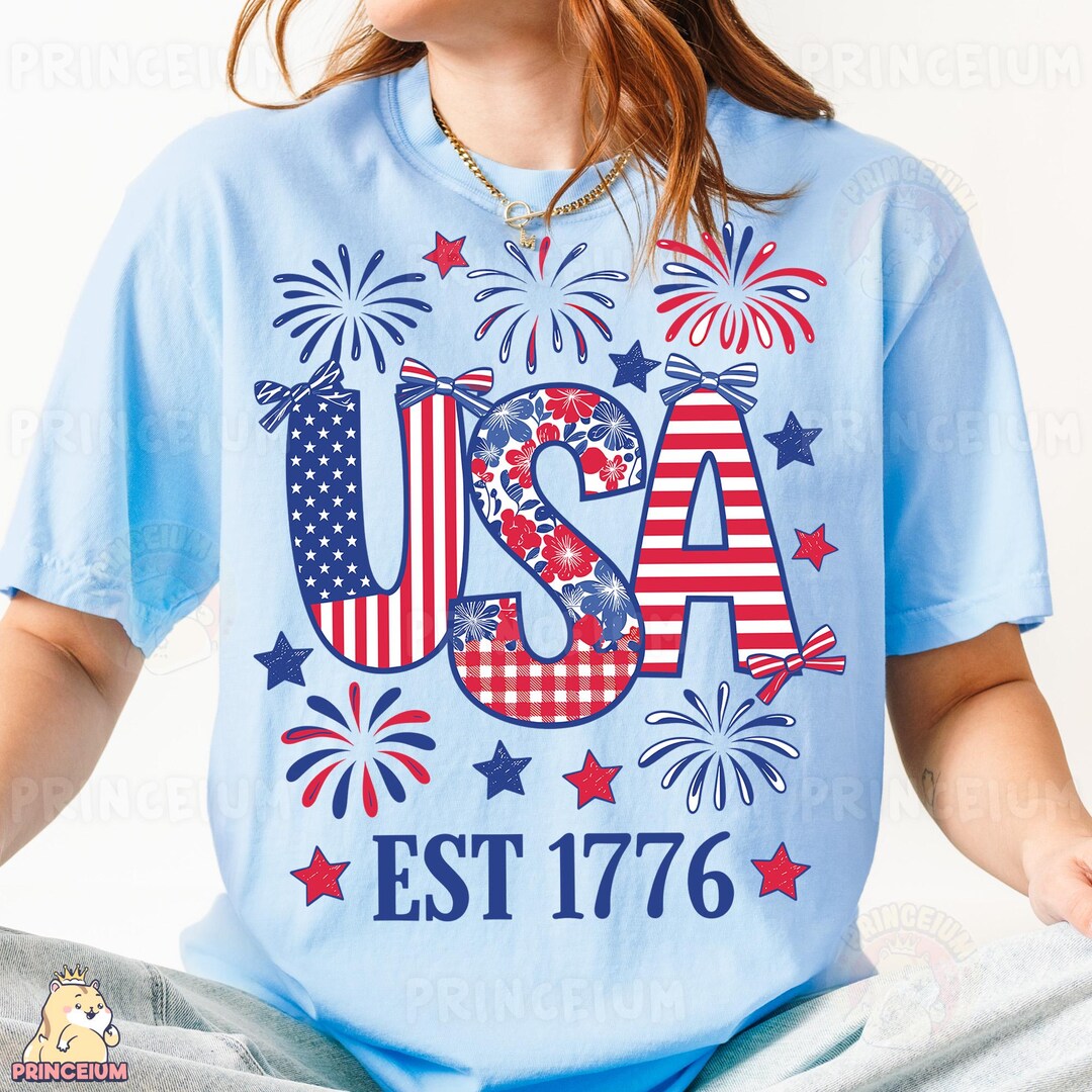 USA Est 1776 America Sublimation Design, Patriotic Beads Digital File ...