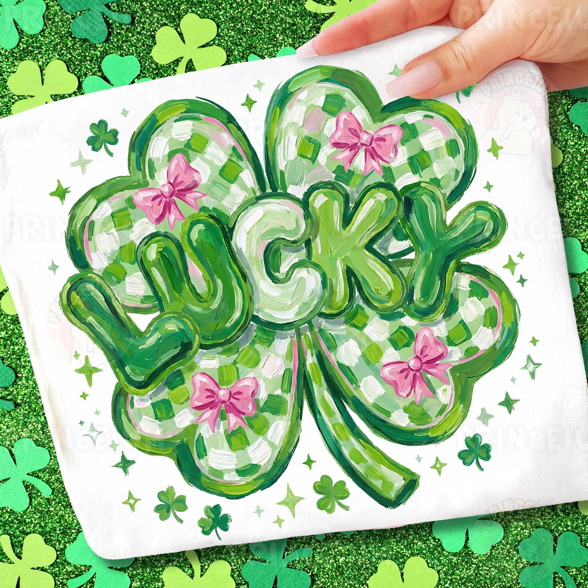 Lucky Shamrock PNG, Hand Painted Oil Paint Brushstroke, Green Clover ...