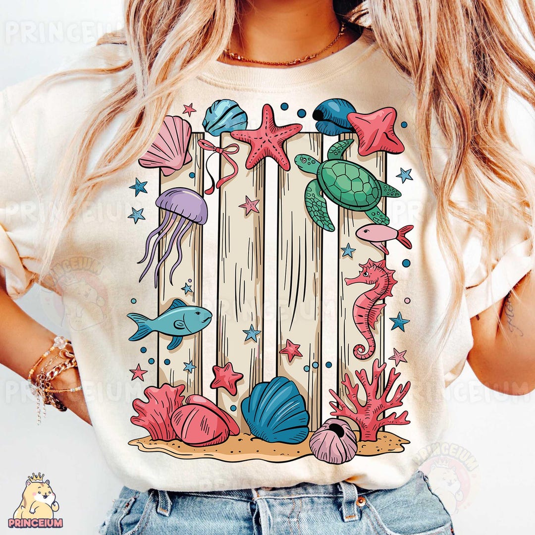 Beach Sea Life Sublimation Design, Ocean Animals Digital File, Sea ...