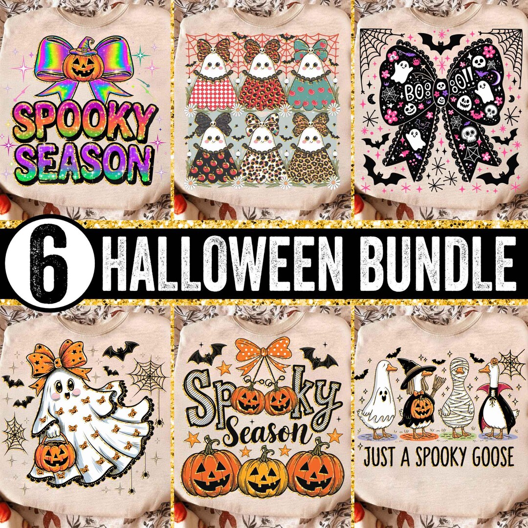 Halloween PNG Bundle Spooky Season Sublimation Designs Cute Ghost ...