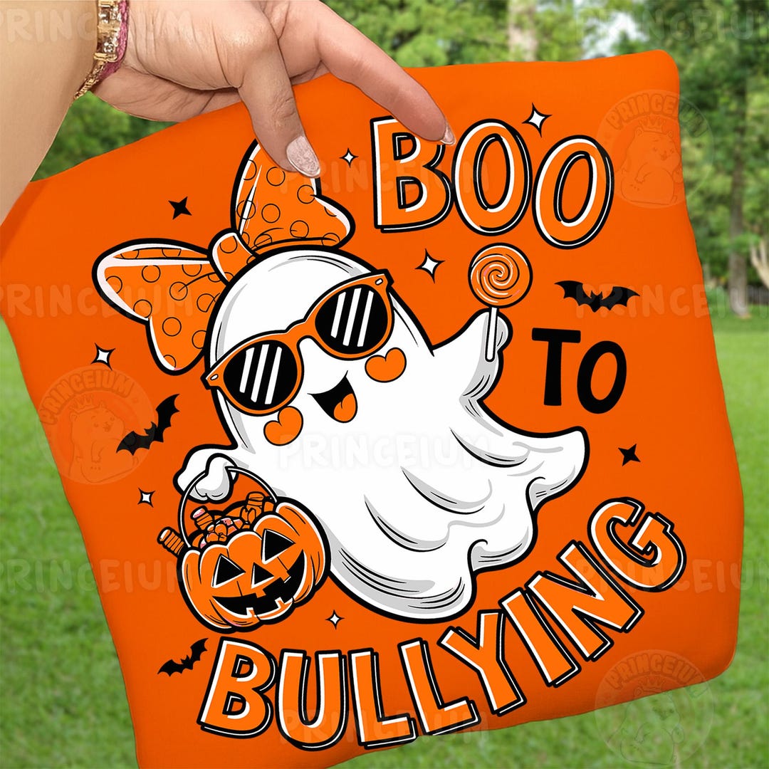 Boo to Bullying PNG Cute Ghost Halloween Anti Bullying Sublimation ...