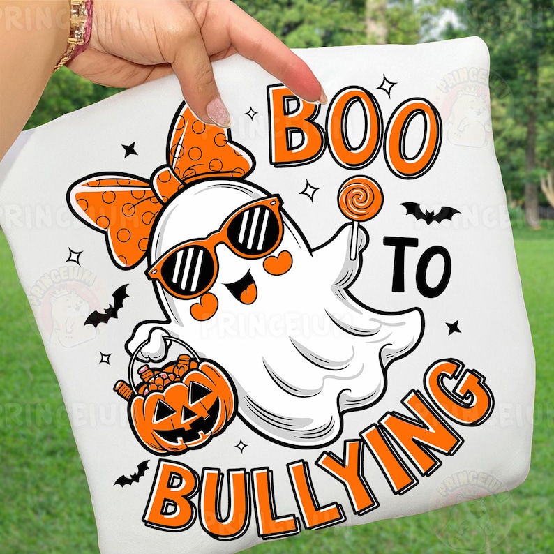 Boo to Bullying PNG Cute Ghost Halloween Anti Bullying Sublimation ...
