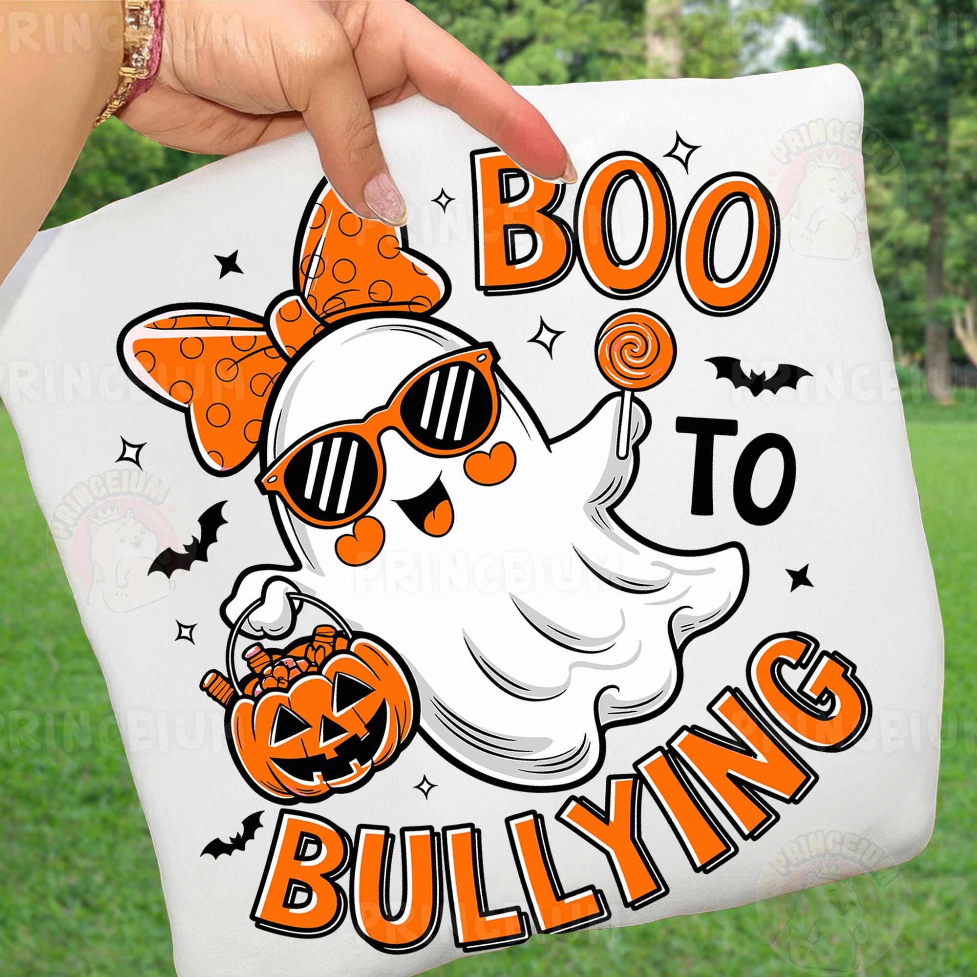 Boo to Bullying PNG Cute Ghost Halloween Anti Bullying Sublimation ...