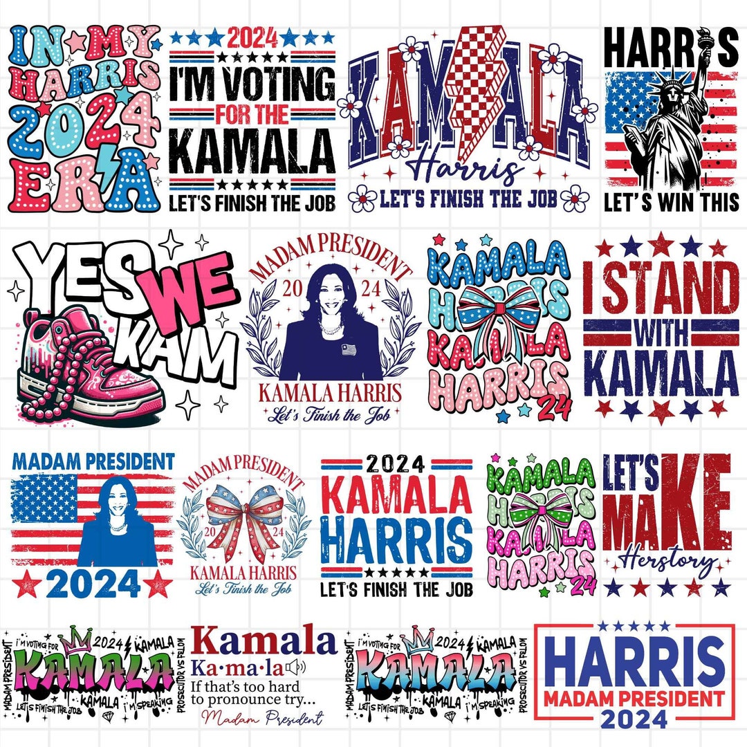 Kamala Harris Bundle Lets Finish the Job Png, Kamala Harris President ...