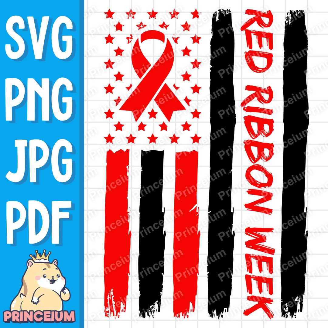 Red Ribbon Week Drugs Free Life SVG & Cricut Design File - Etsy