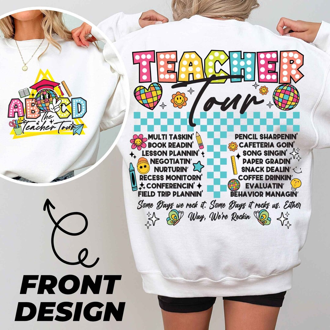 Retro Teacher Png, ABCD Teacher Tour Png, End of Year Png, Back to ...