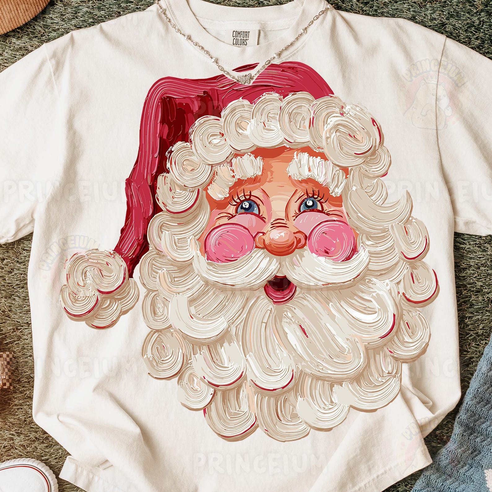 Vintage Santa Face PNG Retro Christmas Sublimation Design Jolly Holiday ...