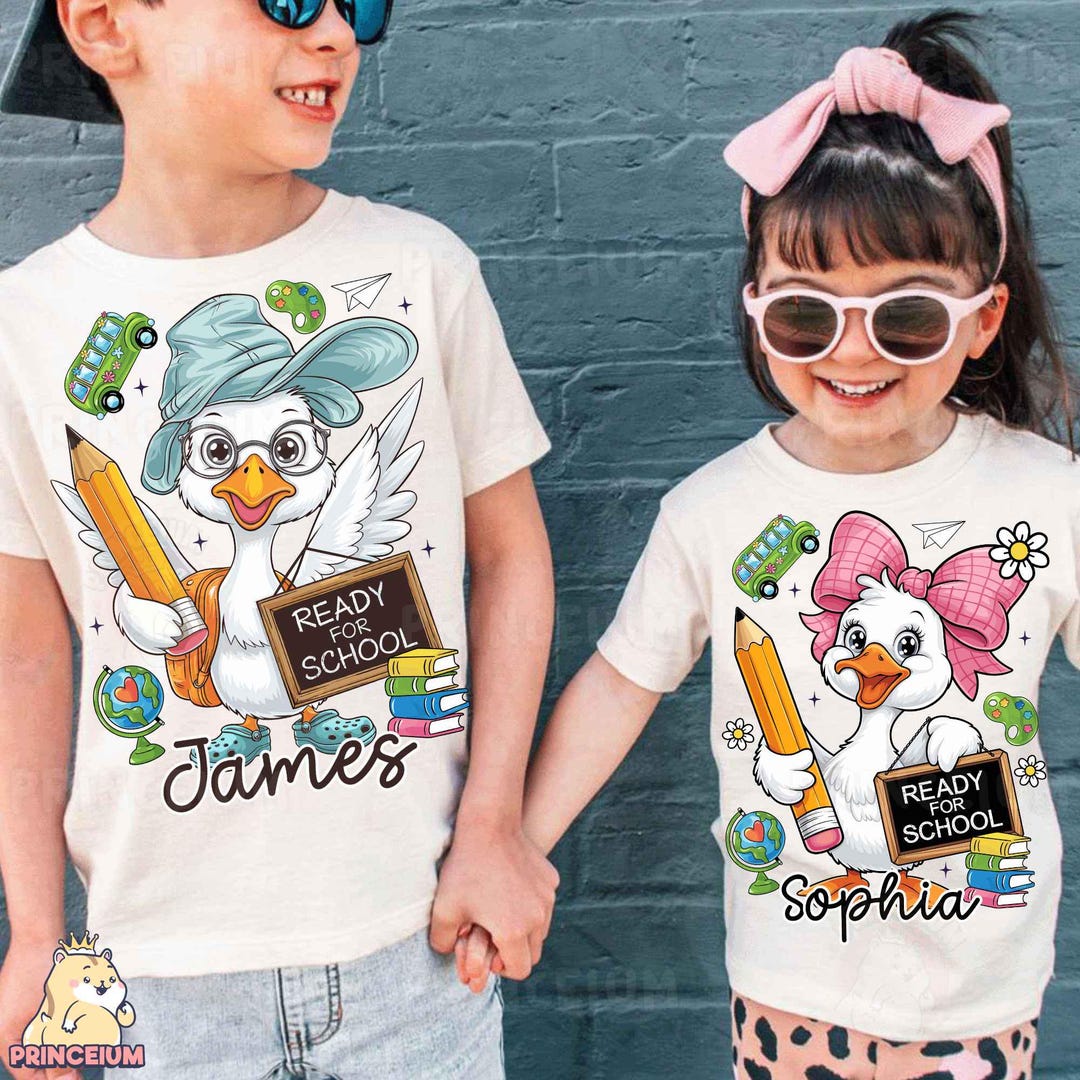 Ready for School Goose PNG, Personalized Back to School Sublimation ...