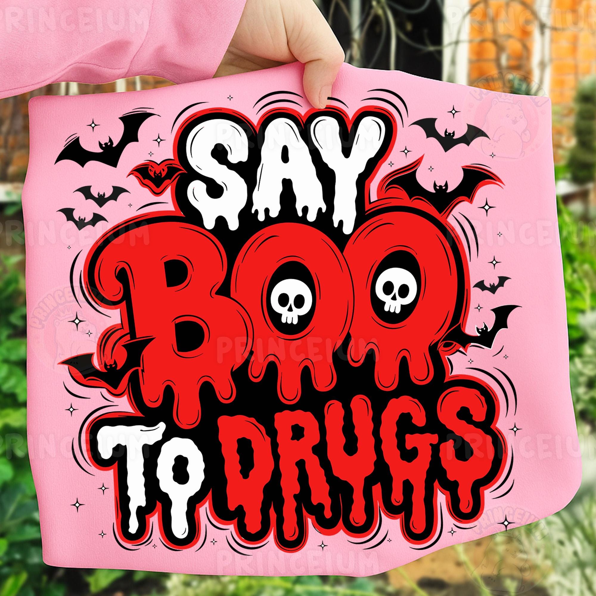 Say Boo to Drugs PNG Red Ribbon Week Sublimation Design Spooky ...