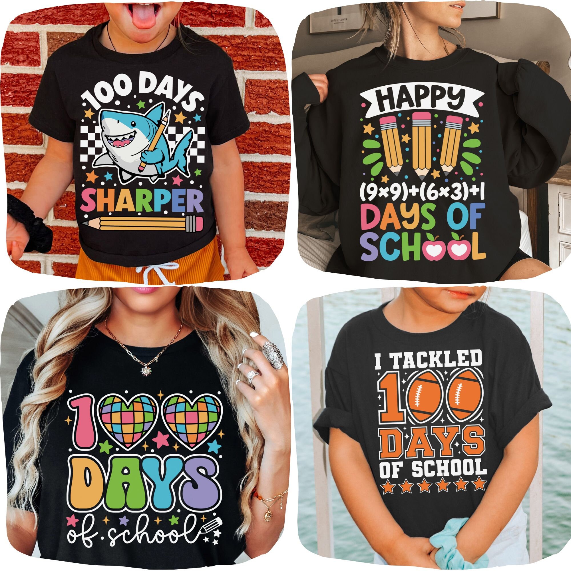 100 Days of School PNG Bundle, 100th Day of School Png, 100 Days Png ...