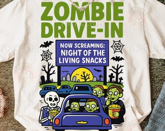 Zombie Drive-in PNG: Spooky Halloween Movie Clipart (digital Download ...