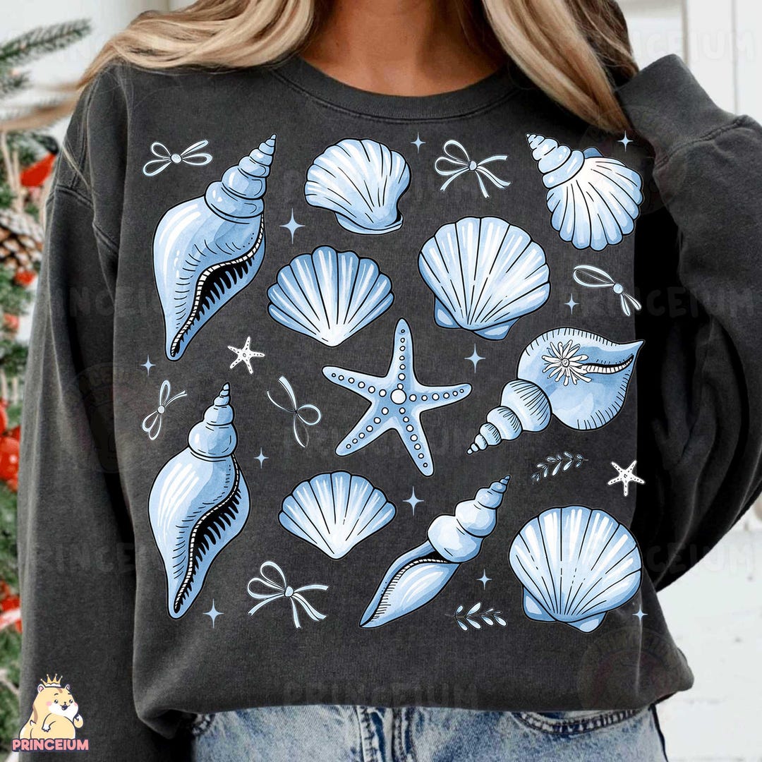 Seashell Sublimation Design, Ocean Shells PNG, Starfish Digital File ...