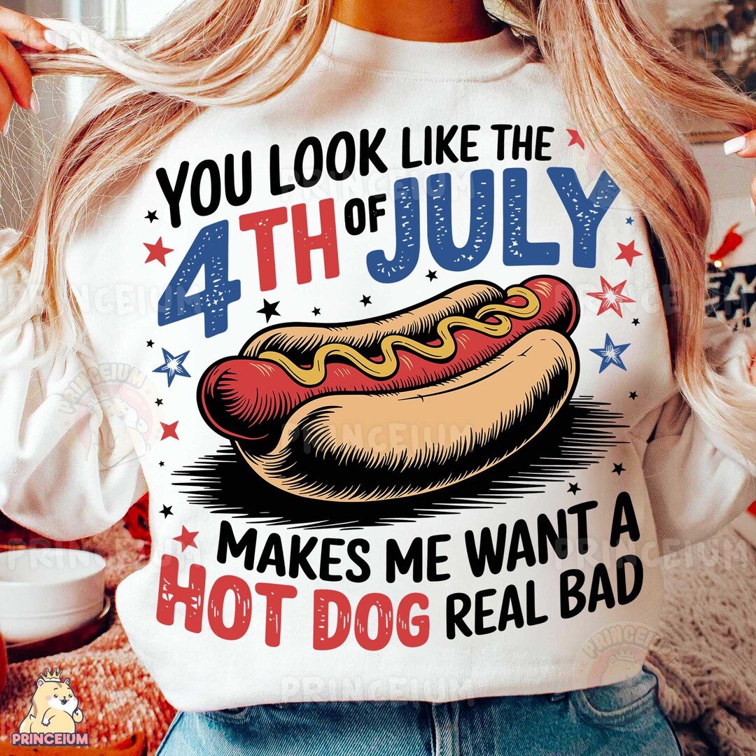 4th of July Hot Dog PNG, Funny Patriotic Sublimation, Independence Day ...