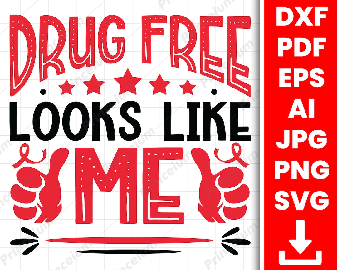 Red Ribbon Week SVG Drug Free Looks Like Me SVG Anti-drug Red Ribbon ...