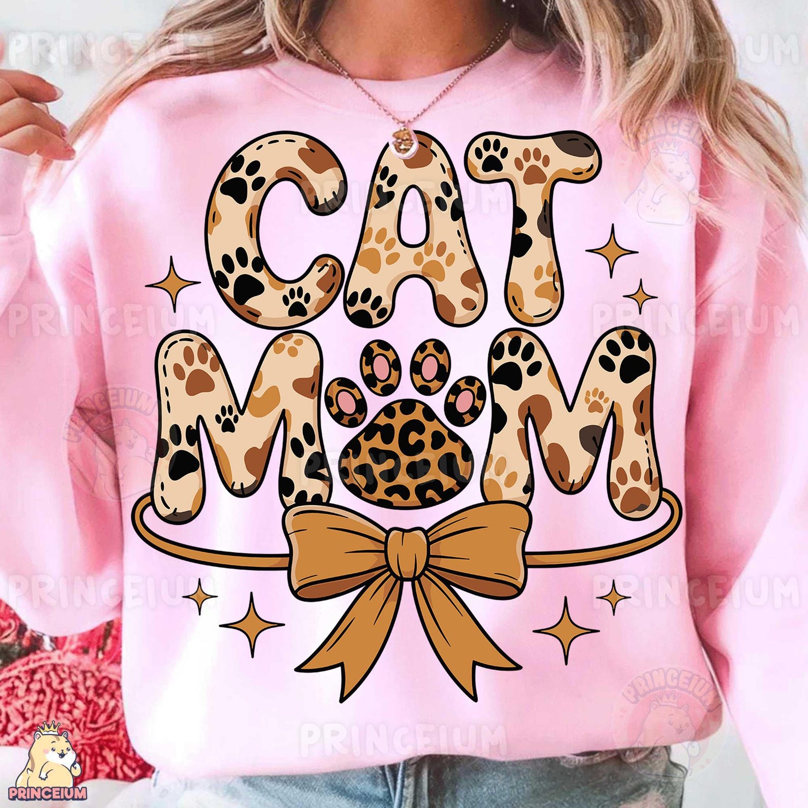 Cat Mom Sublimation Design, Leopard Print Paw PNG, Cute Animal Print ...