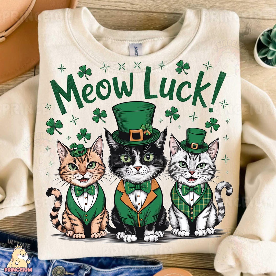 Meow Luck Png, St Patrick Day Png, Saint Patrick Day Png, Shamrock Png ...