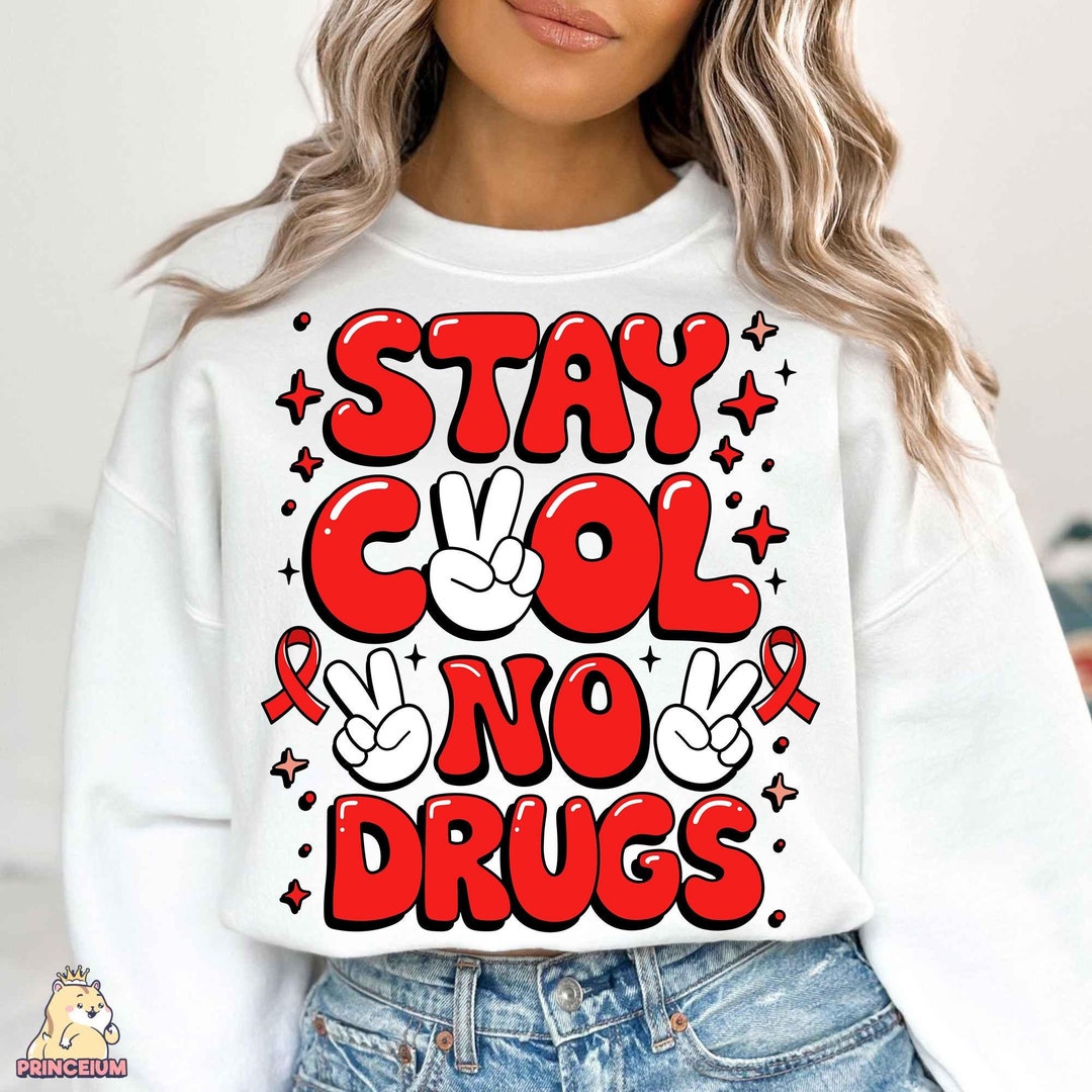 Stay Cool to No Drugs Png, Red Ribbon Week Png, Say No to Drugs, Drug ...