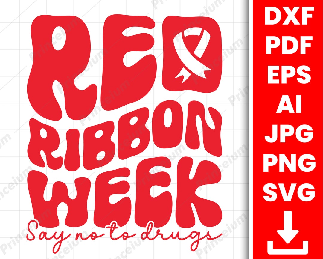 Red Ribbon Week Rainbow SVG, Red Ribbon Week Awareness SVG, and the Red ...