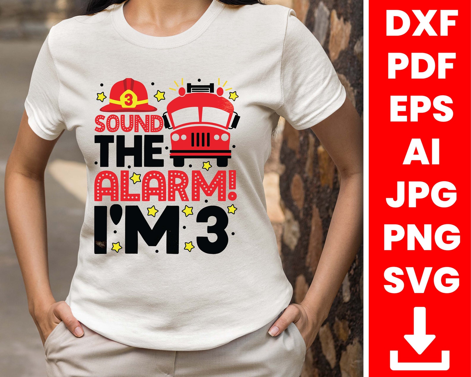 Sound the Alarm I'm 3 PNG SVG JPG Dxf Cute File - Etsy