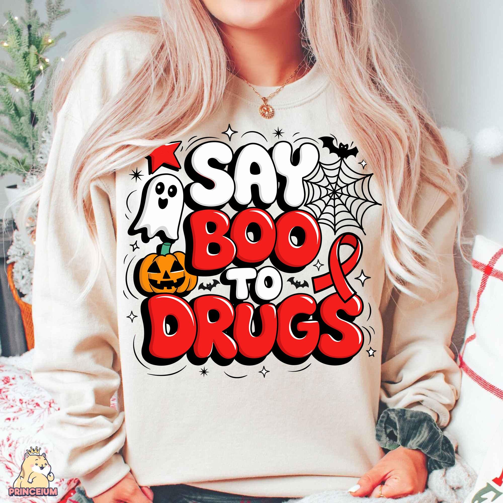 Say Boo to Drugs Png, Red Ribbon Week Png, Say No to Drugs, Drug-free ...