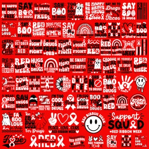 Red Ribbon Week SVG Bundle 50+ Designs, Say No to Drugs, Drug-free ...